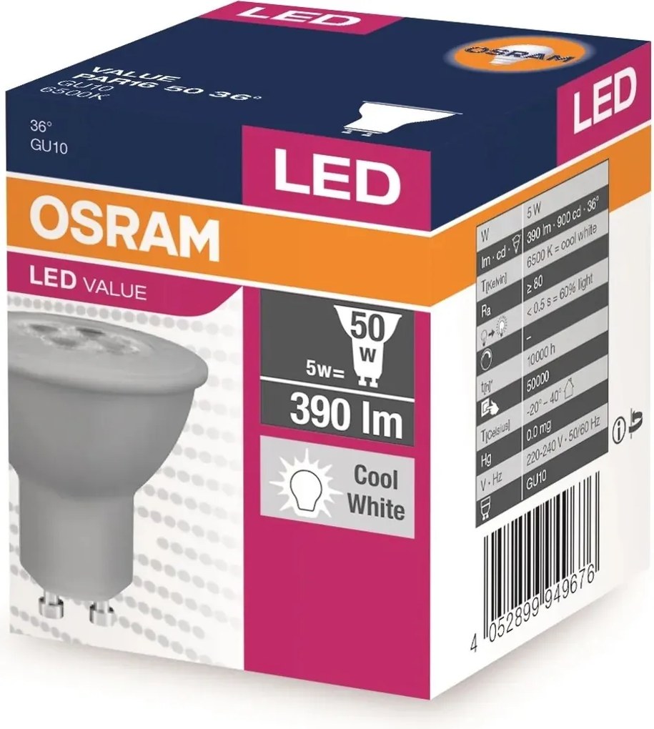 OSRAM LED žárovka VALUE 4 W PAR16 50 studená bílá