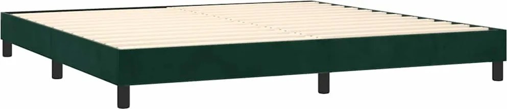 Box spring postel s matrací tmavě zelená 200x200 cm samet 3127574