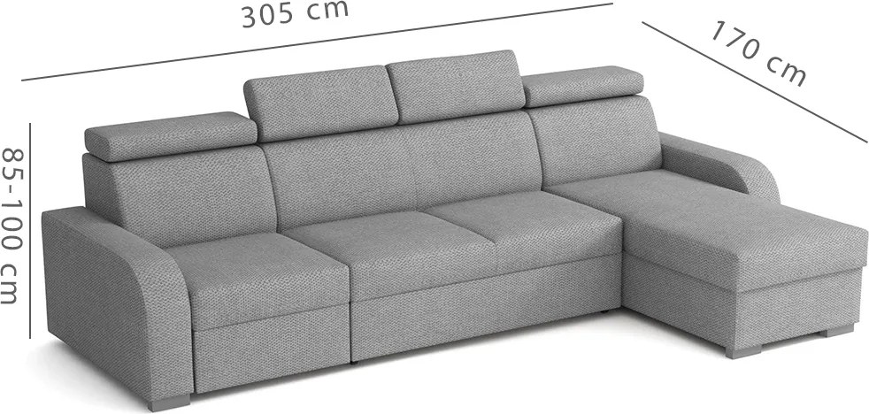 Sedací souprava OSLO L | 305x170 | rozkládací + 2x úložný prostor | VÝBĚR TKANIN