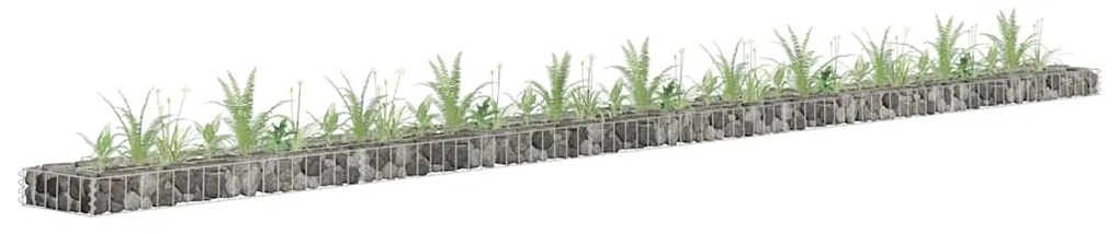 Gabionový vyvýšený záhon pozinkovaná ocel 450 x 30 x 10 cm 145644