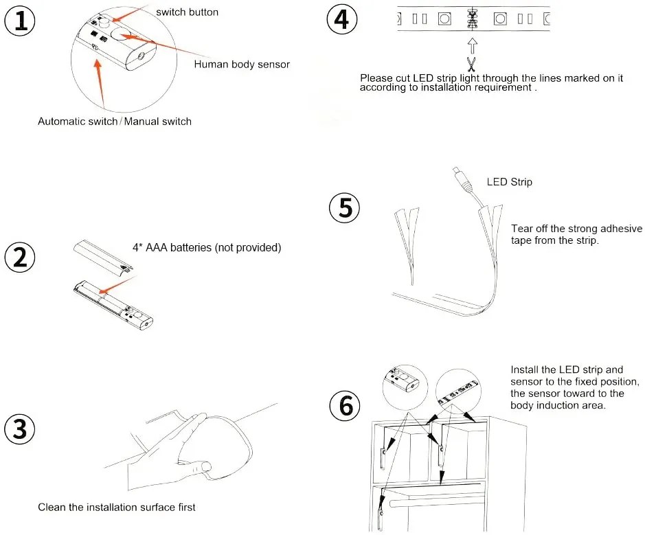 VELAMP 2W LED pásek LT018 s detektorem pohybu