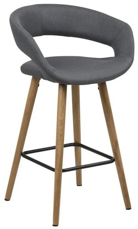 Barová židle Garry 87 cm, látka, tmavě šedá