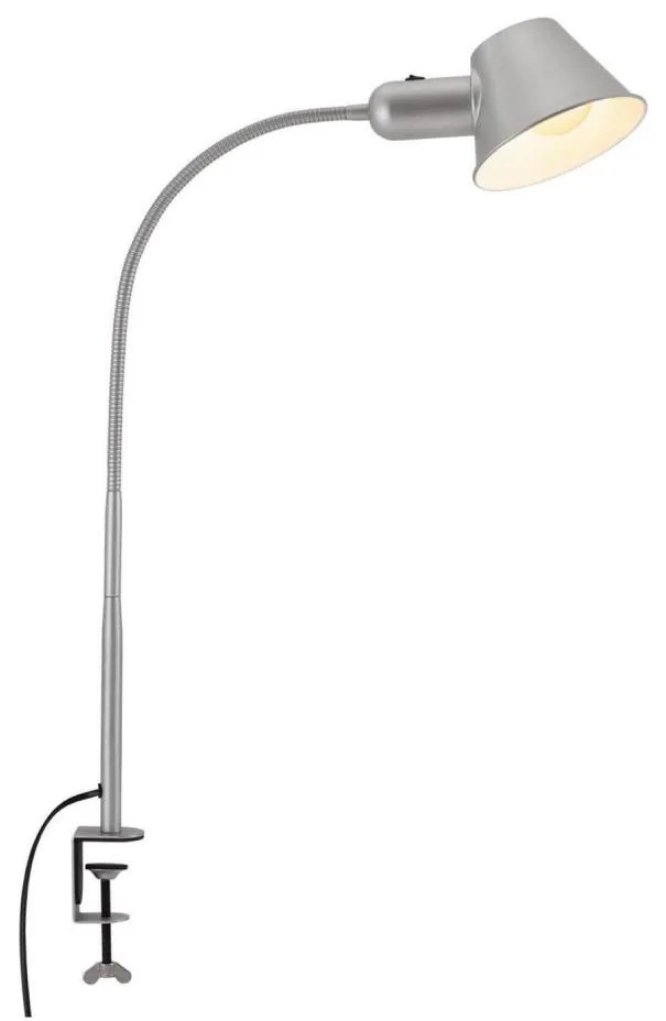 Brilo - Flexibilní stolní lampa s klipem 1xE27/10W/230V stříbrná