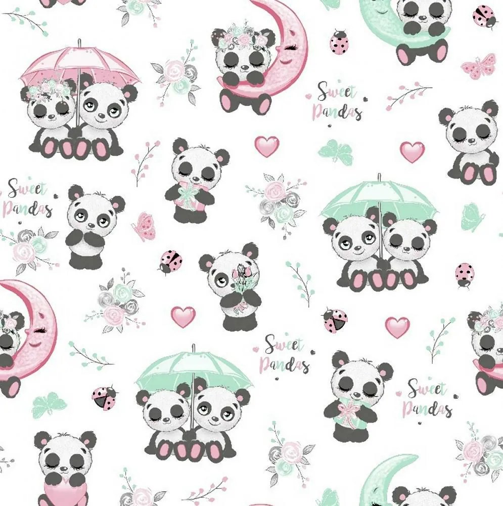 KARO Bavlněný povlak na polštář 40x40 667K panda bílá barva Kids 24