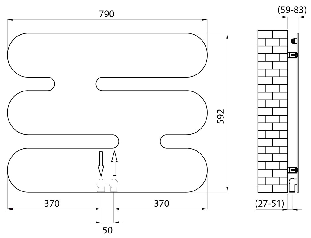 Sapho Sapho, SAMILLA topné těleso 790x592 mm, bílá matná, MI6080