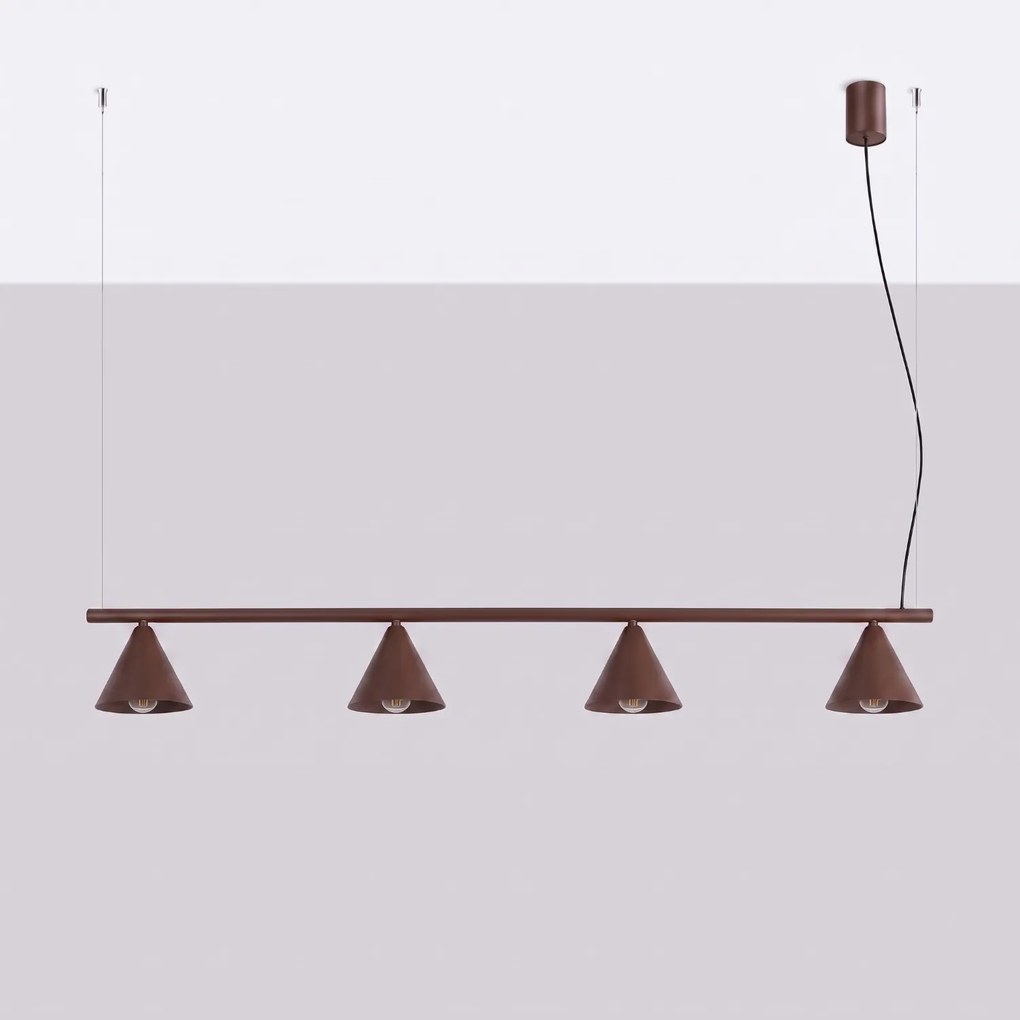Sollux Lighting Lustr NOX 4L hnědý