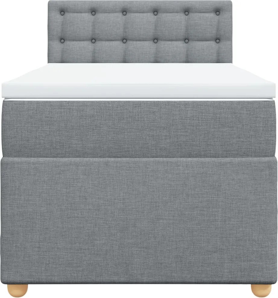 Box spring postel s matrací světle šedá 90x190 cm textil 3288849