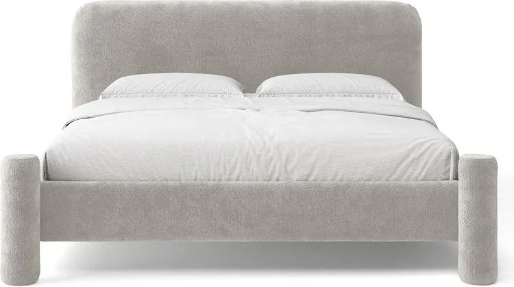 Světle šedá čalouněná dvoulůžková postel s roštem 160x200 cm Vera – Micadoni