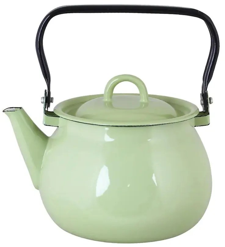 Zelená varná smaltovaná konvice Emil´s Enamel Green - Ø 19 * 16,5 cm / 2,5L