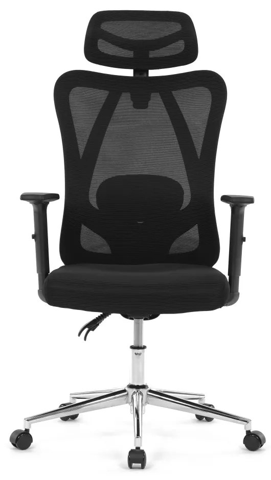 Kancelářská ergonomická židle LUMOS — síť / látka, černá