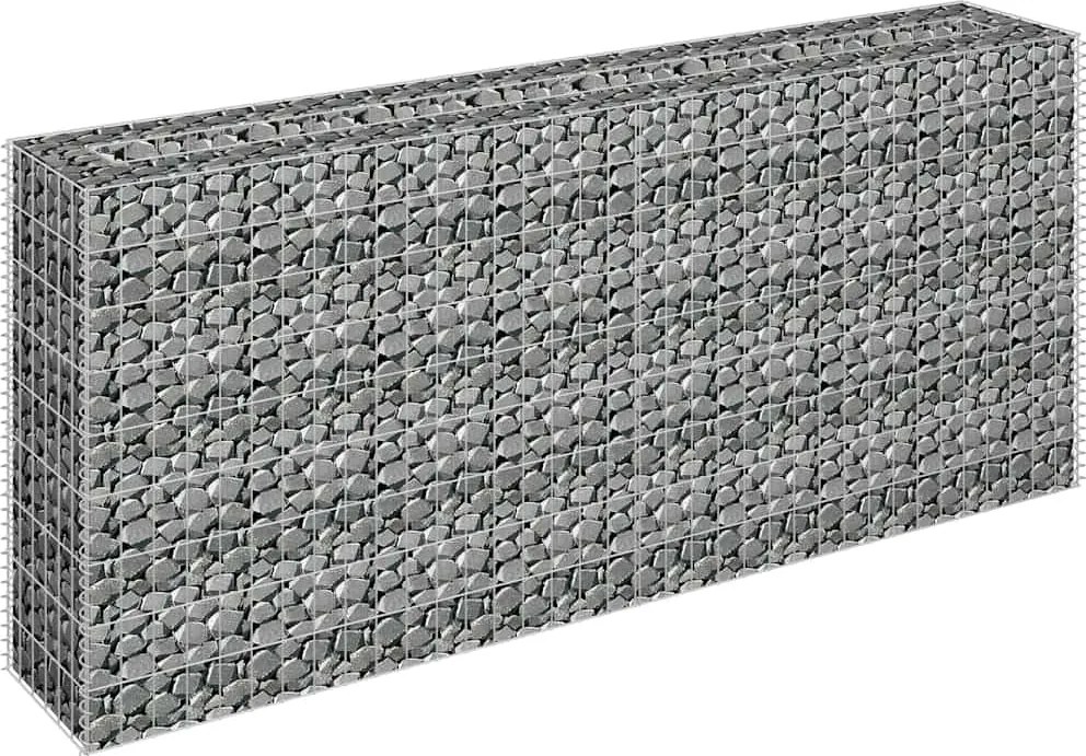 Gabionový vyvýšený záhon pozinkovaná ocel 180 x 30 x 90 cm 145635