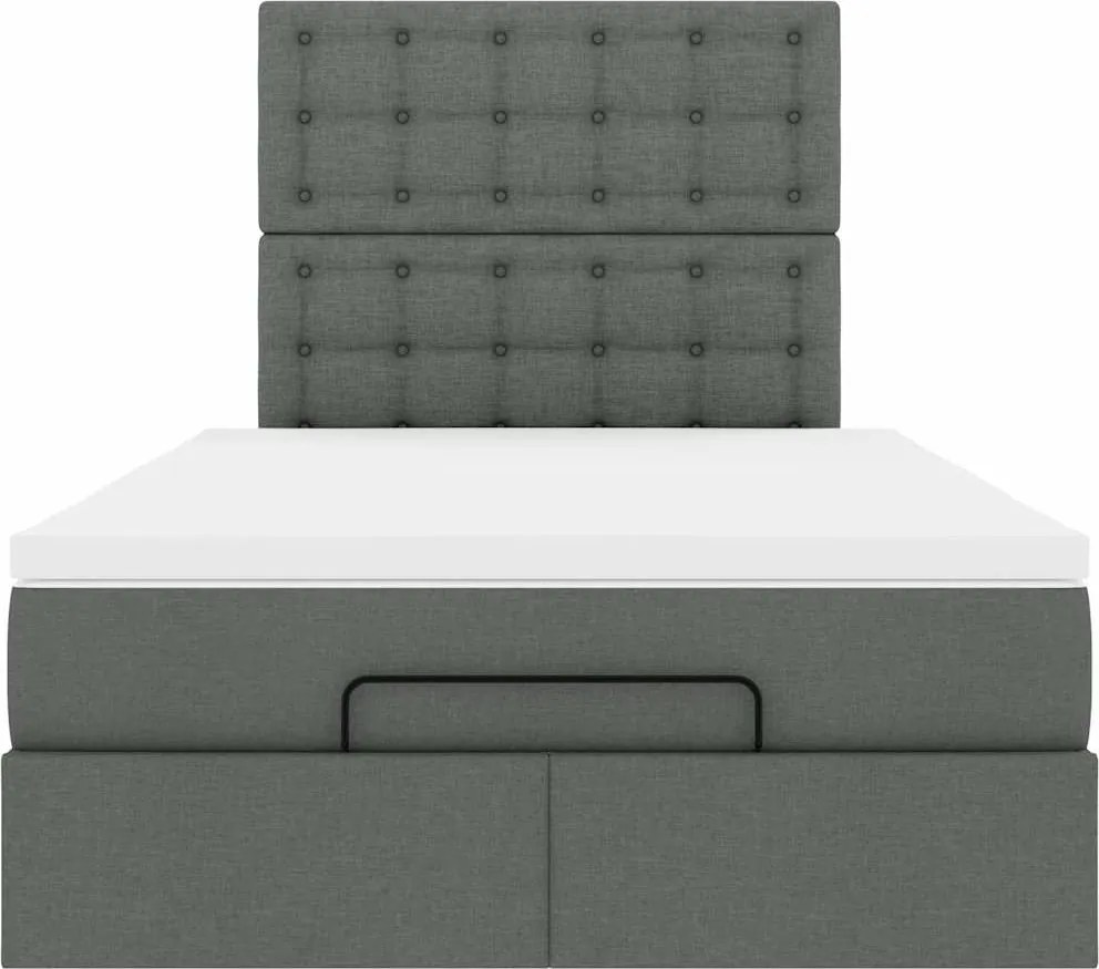 Osmanský rám postele s matrací tmavě šedá 120x190 cm textil 3313307