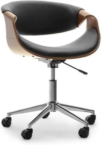 design4life Kancelářská židle BRAD černá, ořech