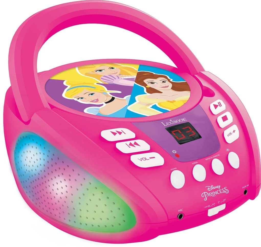 Hudební hračka lexibook disney princess bluetooth cd přehrávač se světly