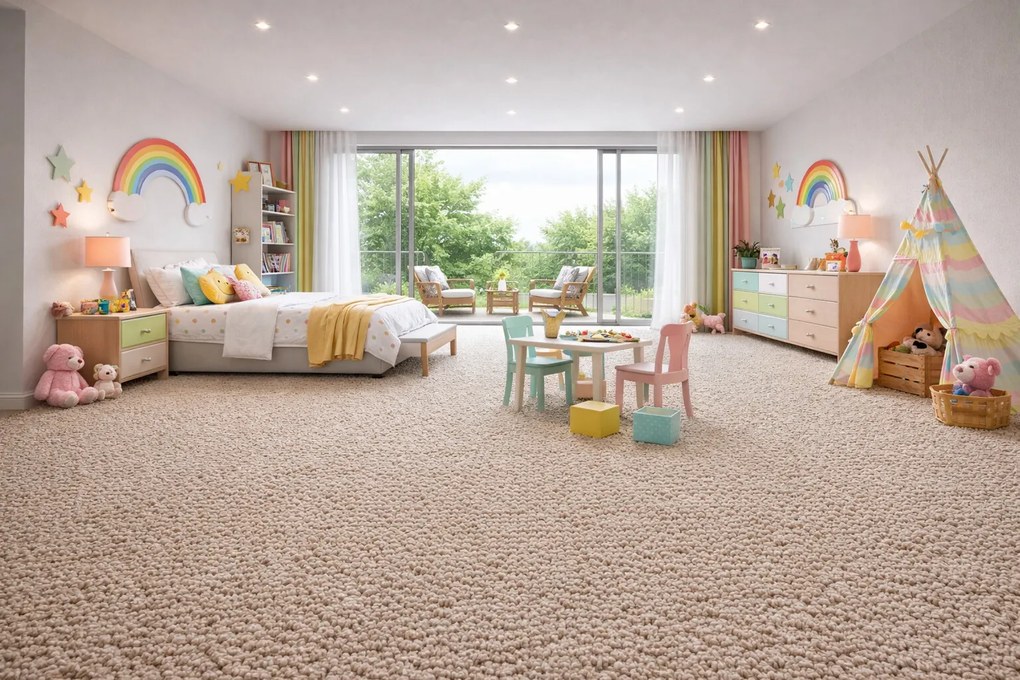 Timzo, Metrážový koberec Avila 9445, na míru, šíře 4m,5m, hnědá, filc, ložnice