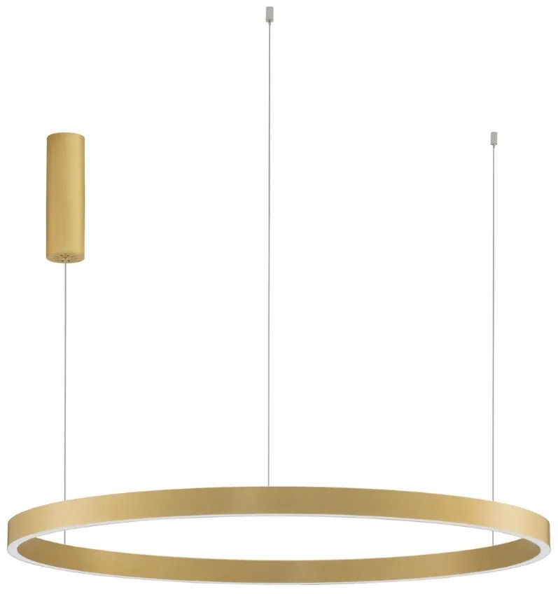 OnaDnes -20% Zlaté kovové závěsné LED světlo Nova Luce Elowen 98 cm