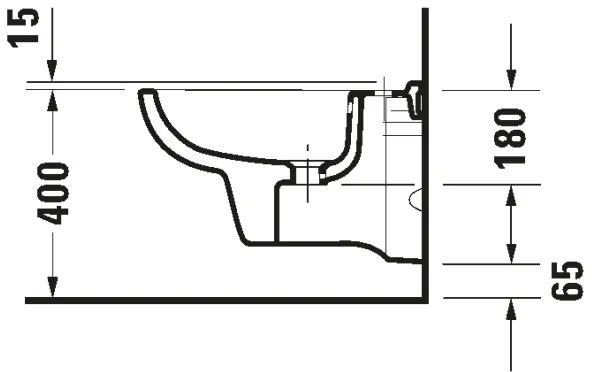 Duravit 22571500002 - Závěsný bidet D-CODE keramika/lesklá bílá