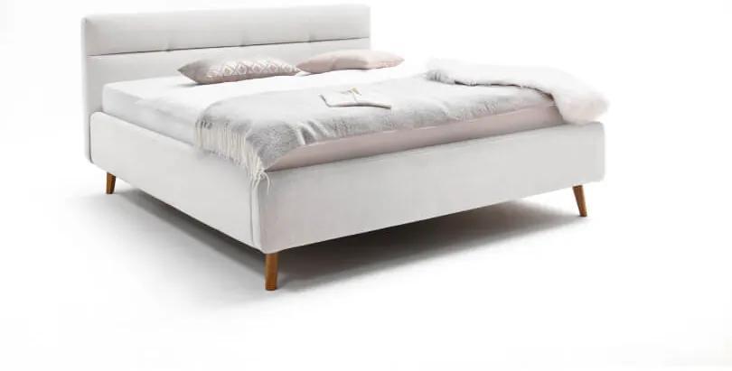 Čalouněná postel anika s úložným prostorem 160 x 200 světle šedá MUZZA