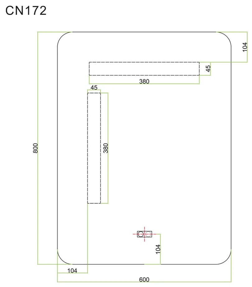 Mereo zrcadlo hranaté 60 x 80 cm LED osvětlení bílá CN172