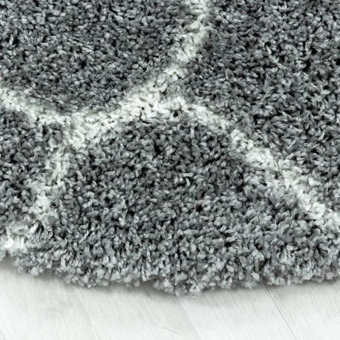 Vopi | Kusový koberec Salsa shaggy 3201 grey - Kruh průměr 200 cm
