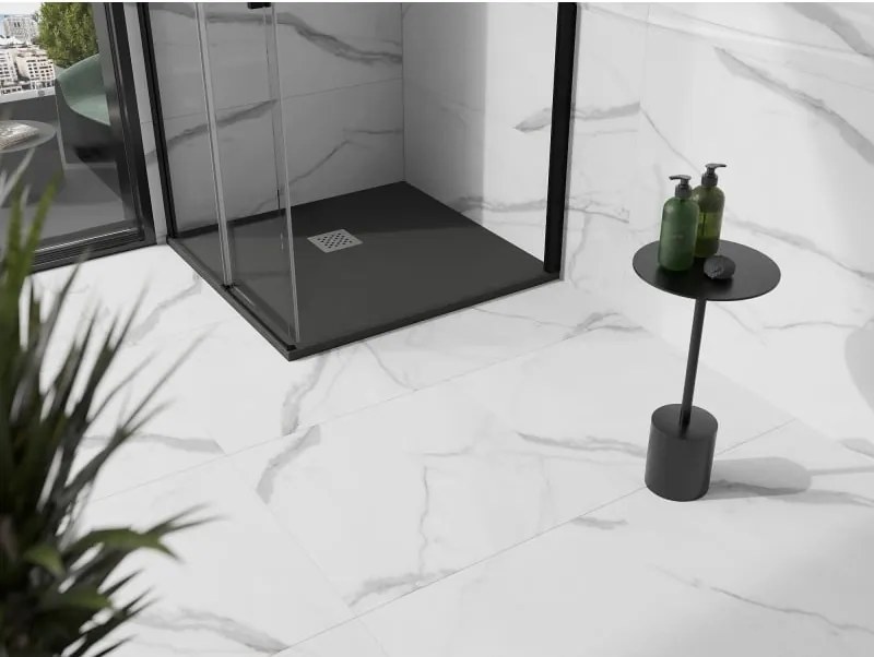 Mexen Stone+ kompozitní čtvercová sprchová vanička 90 x 90 cm, antracit - 44719090