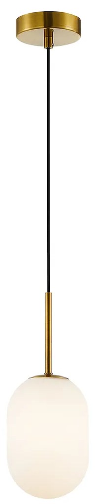 Závěsné svítidlo Alias, 1x bílé skleněné stínítko, (fi 12cm), g