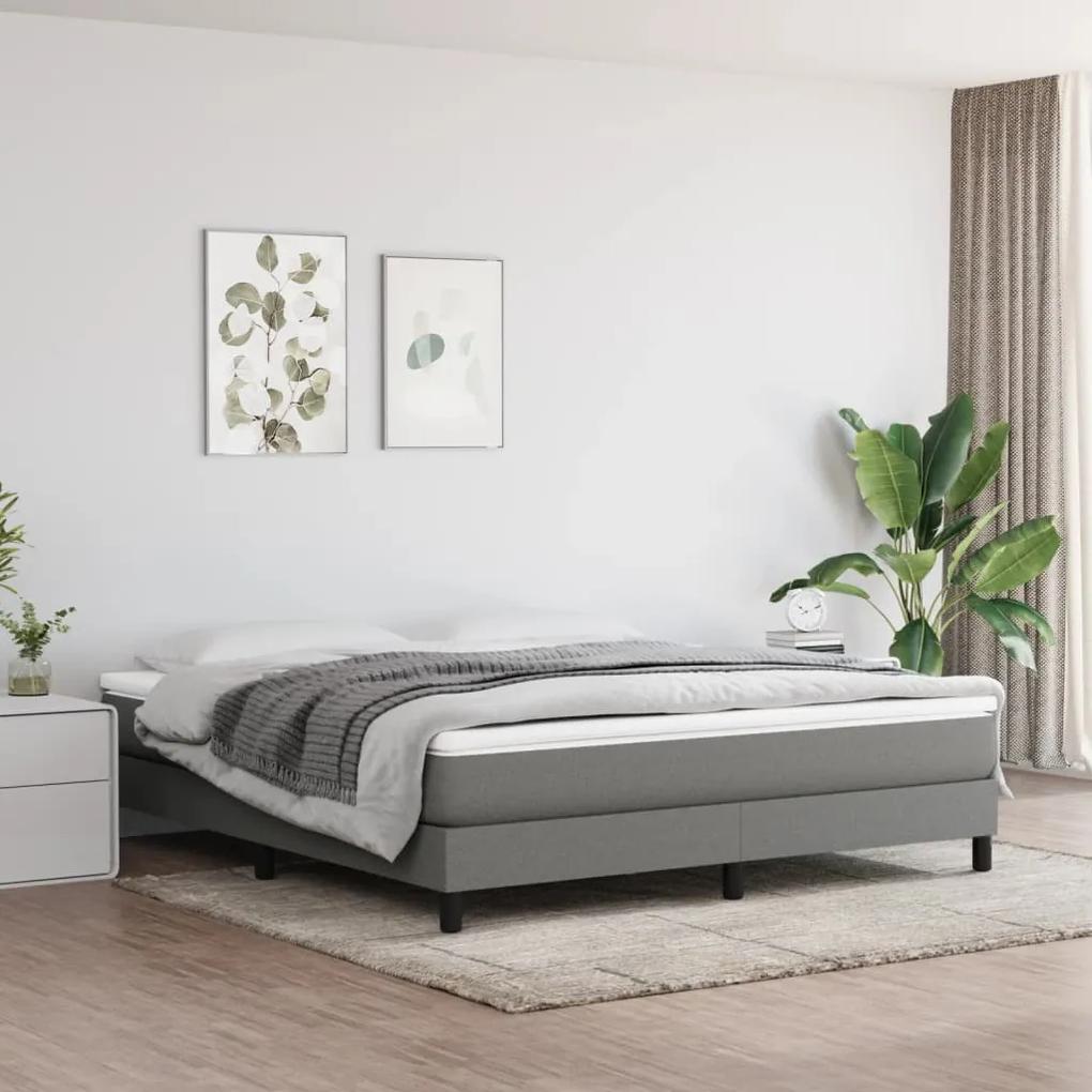 Box spring postel s matrací tmavě šedá 180x200 cm textil,  3144094