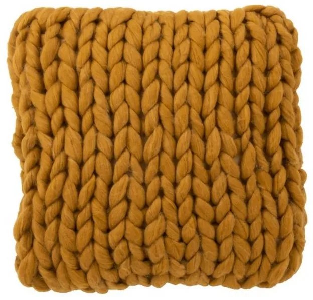 Pletený okrový polštář Tricot ochre - 40*40 cm