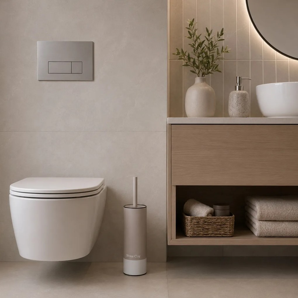 WC štětka Tone, béžová/bílá
