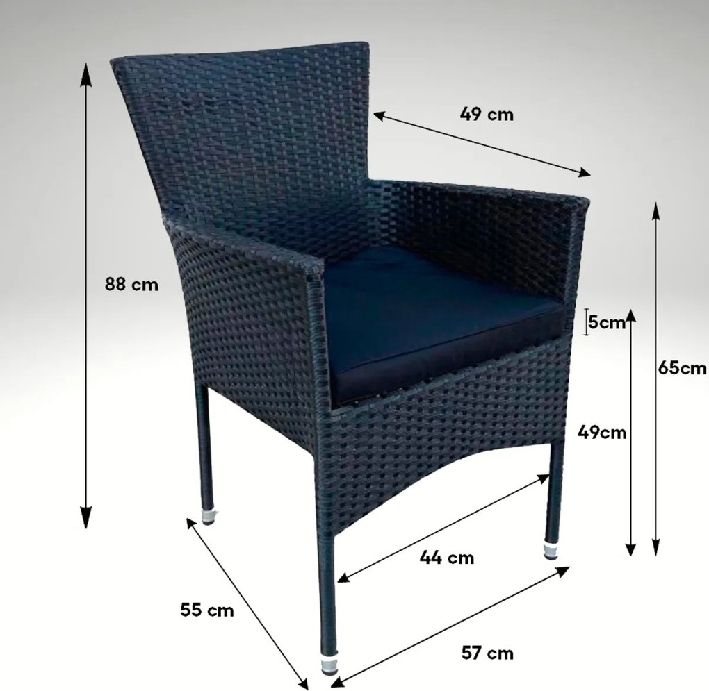 Vikio Zahradní jídelní set pro 4 osoby DT257 antracit