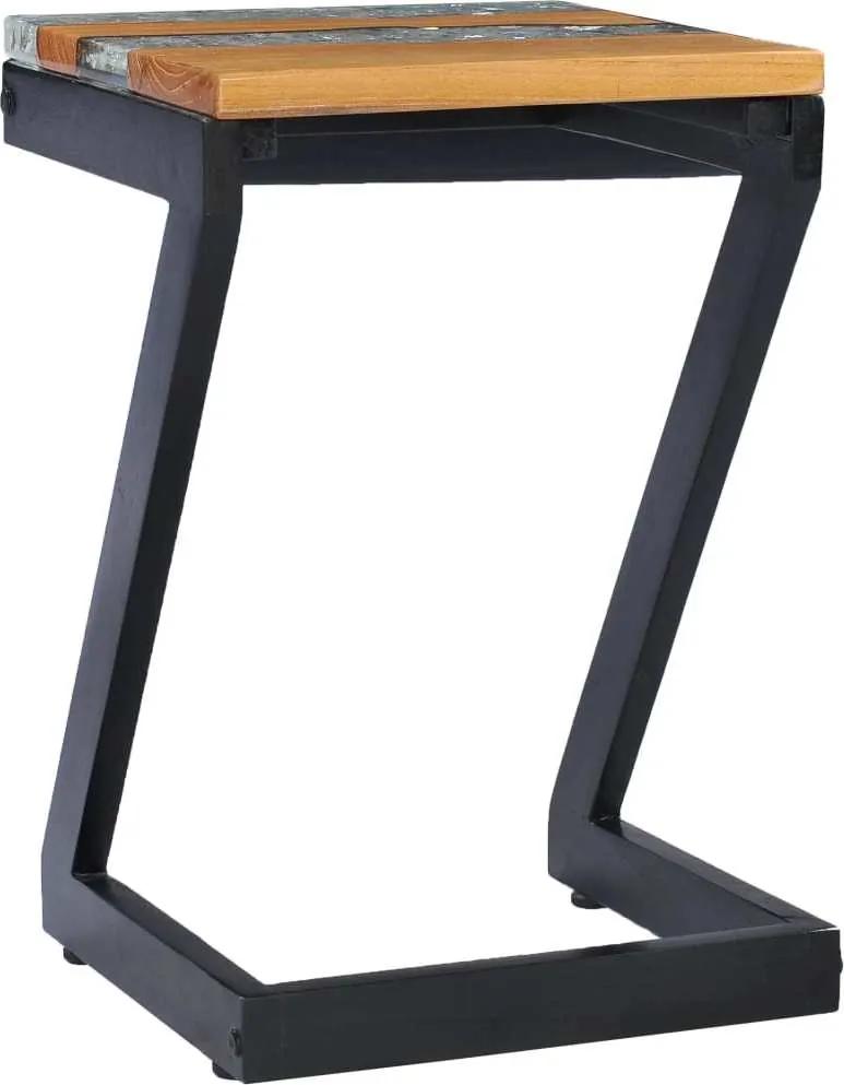 vidaXL Konferenční stolek 30 x 30 x 50 cm masivní teak a polyresin [281649]