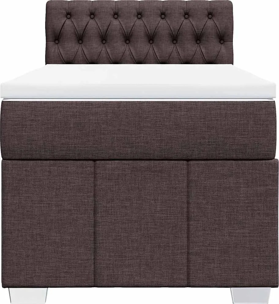 Box spring postel s matrací tmavě hnědá 90x200 cm textil 3289261