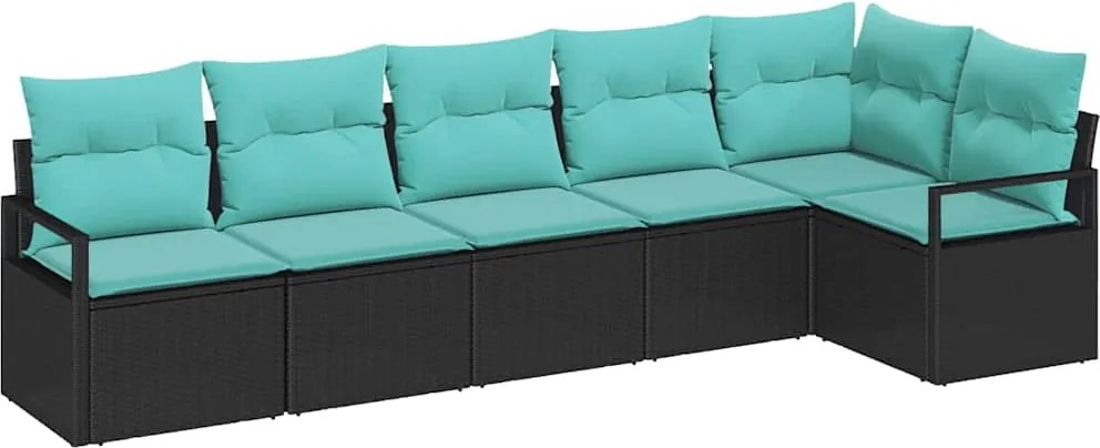 Set pohovek Černá polyratan 3346406