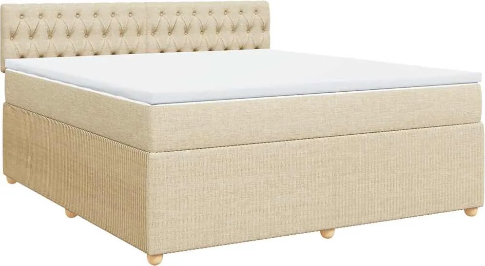 Box spring postel s matrací krémová 180x200 cm textil 3287547