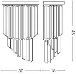 Ideal Lux Nástěnné svítidlo CARLTON AP3, d. 30 cm Barva: Chrom