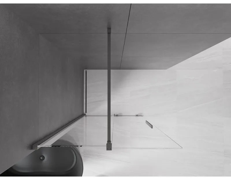Mexen Velar, posuvné dveře typu Walk-in 70x200 cm, 8mm čiré sklo, grafitová matná, 871-070-000-03-66