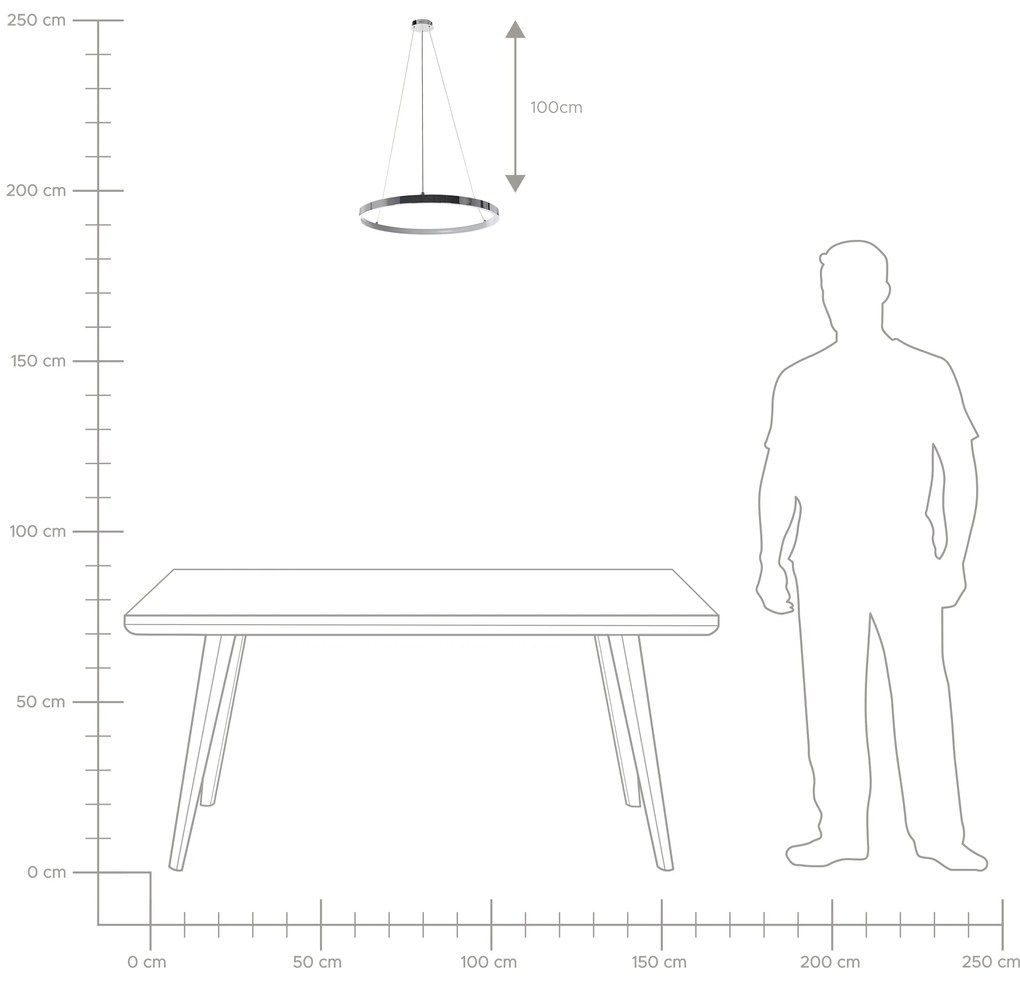 Závěsná LED lampa kovová ø 40 cm stříbrná JORDAN Beliani