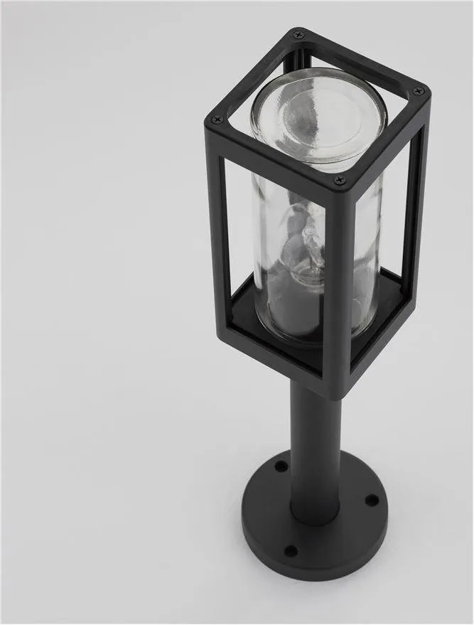 NV 9060193 Venkovní sloupkové svítidlo FIGO tmavě šedý hliník a čiré sklo E27 1x12W 220-240V bez žárovky IP54 - NOVA LUCE