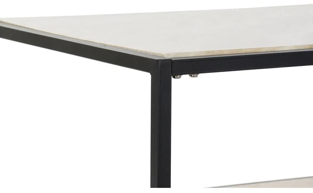 DKD Home Decor Postranní stolek Ocel, Stříbro, Dřevo MDF 120 x 60 x 45 cm