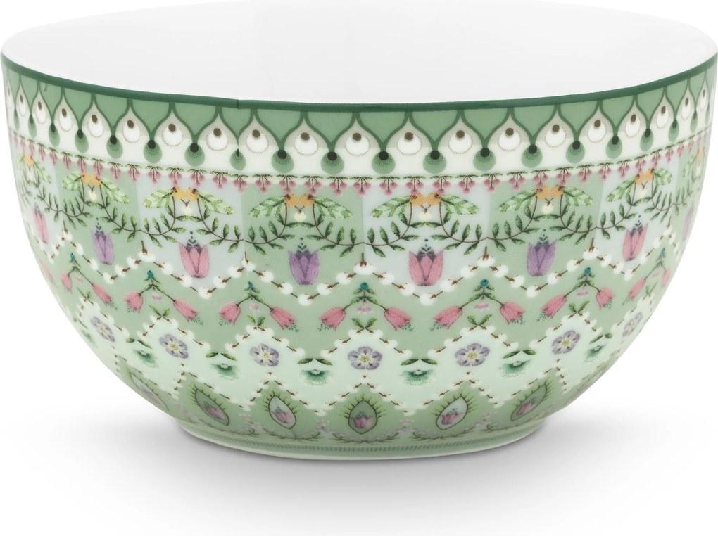 Pip Studio porcelánová miska Lily Lotus Ø12cm, zelená (malá porcelánová mistička na oříšky nebo dip)