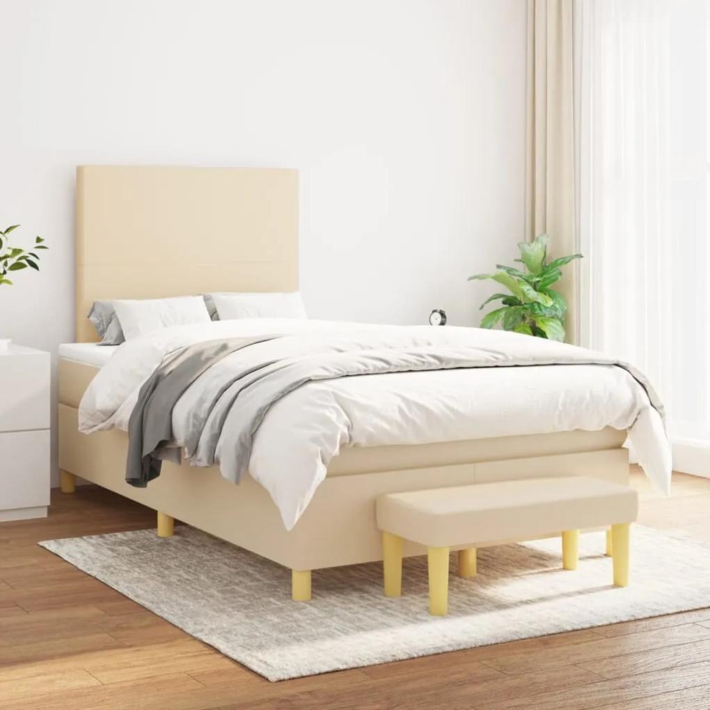 vidaXL Box spring postel s matrací 120x200 cm textil [3136986] Barva: Tmavě šedá