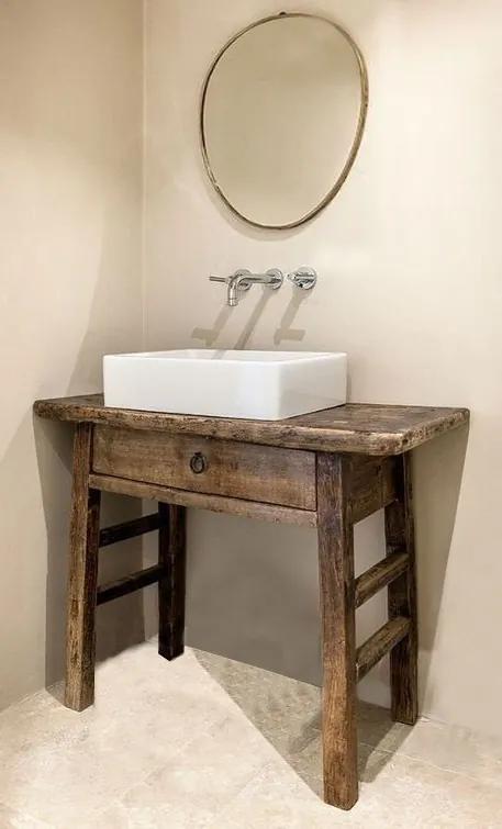 Stará Krása – Ruční výroba Koupelnový nábytek ze starého dubového dřeva 80 x 80 x 50 cm (VxDxH )