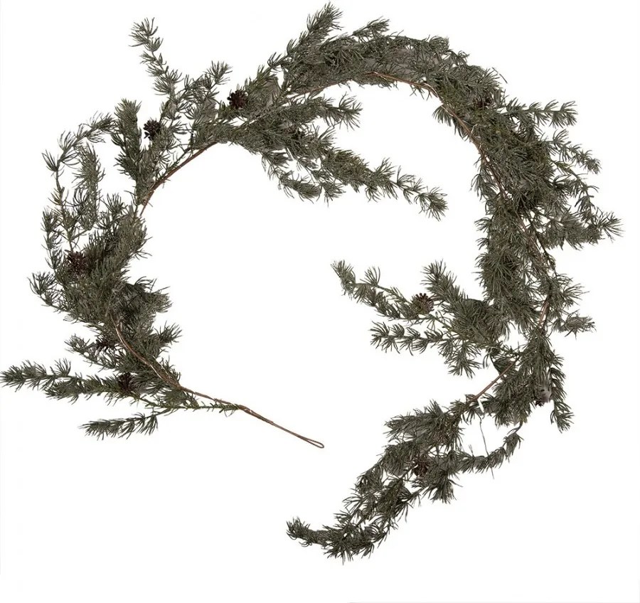 Vánoční zelená cedrová girlanda se šiškami a LED - 20*7*180 cm / 3*AA
