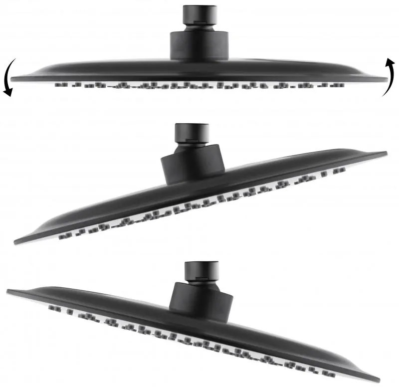 Erga Erga, SLIM sprchová hlavice o průměru 25cm, černá matná, ERG-YKA-BP.BRG25-BLK
