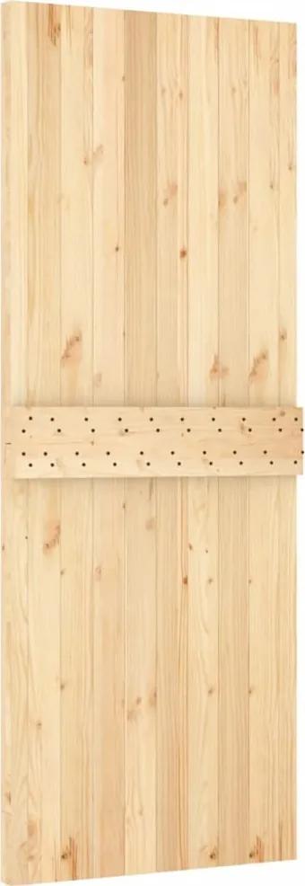 vidaXL Posuvné dveře s kováním 80 x 210 cm masivní borové dřevo [3203237]