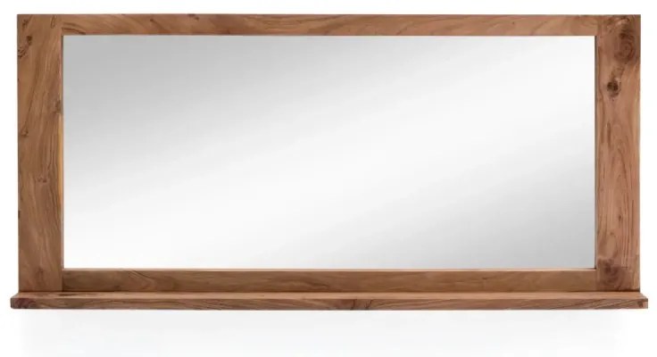 furniture-nabytek.cz - Masivní koupelnové zrcadlo Auckmore z akácie, lakované, hnědé – 140×65 cm