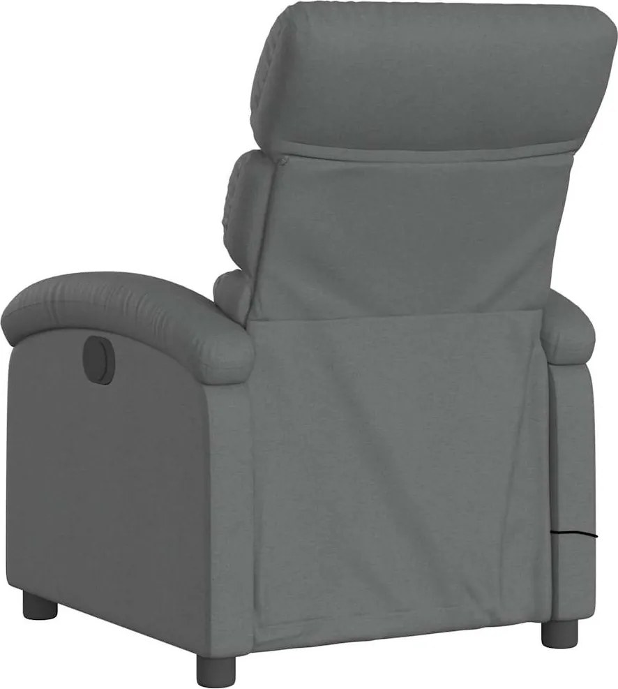 Masážní křeslo s polohovacím mechanismem, tmavě šedé, látkové 3205365