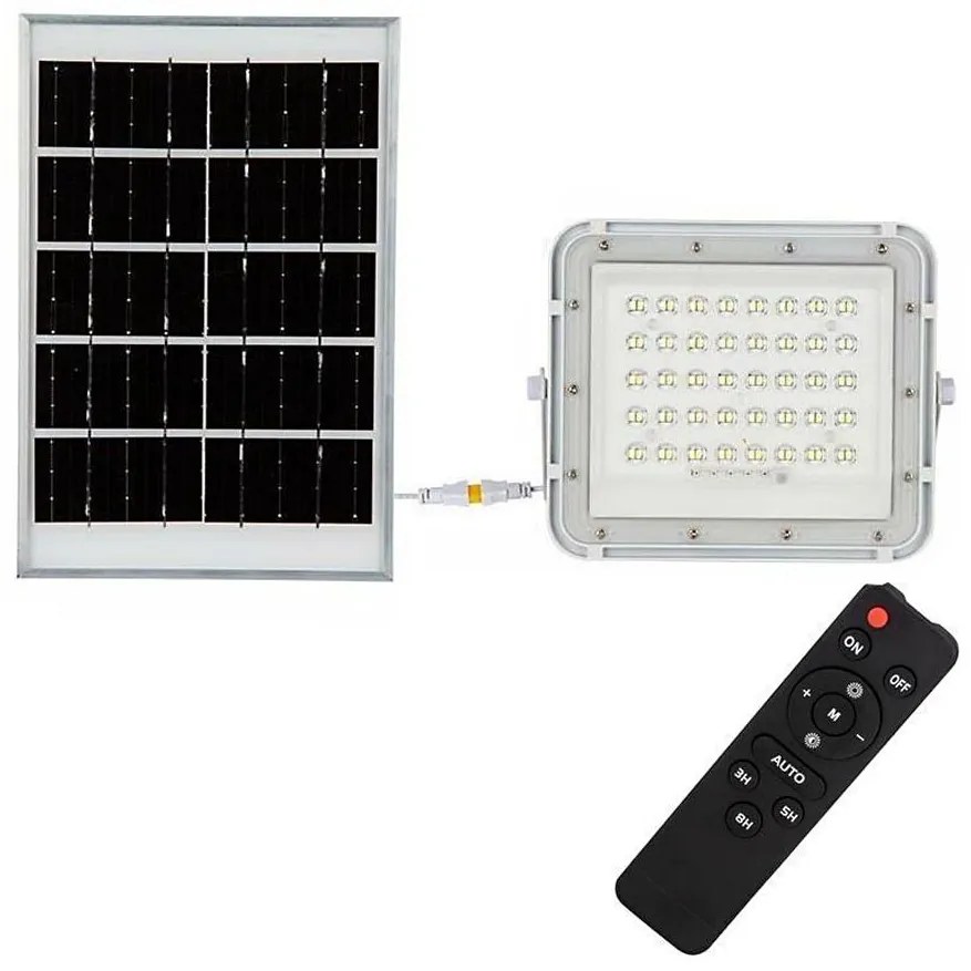 LED Venkovní solární reflektor LED/10W/3,2V IP65 6400K bílá + DO