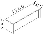 NABYTEK-DESIGNOVY.CZ - NKA13 11 - Pultová nástavba Komfort, 136x30x35 cm, buk