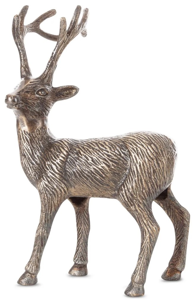 VÁNOČNÍ DEKORAČNÍ FIGURKA DEER 31CM TMAVÁ ZLATÁ